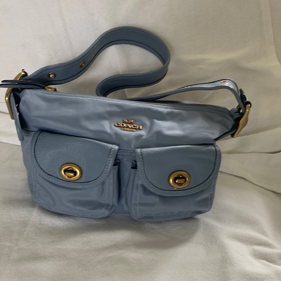 Coach | Bags | Coach Nylon Leather Shoulder Bag | Poshmark